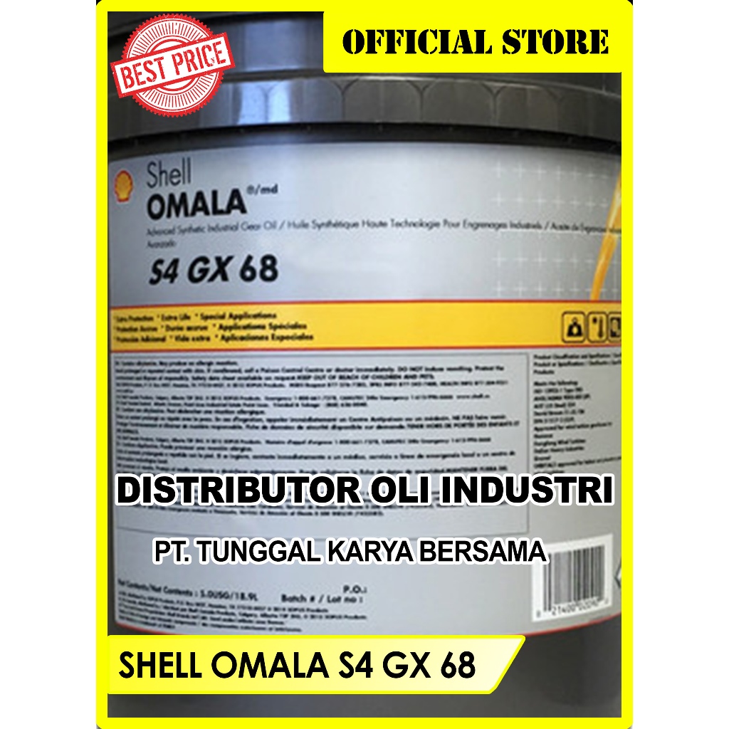 Jual SHELL OMALA S4 GX / GXV 68 ( SYNTHETIC PAO GEAR OIL - ISO VG 68 ...