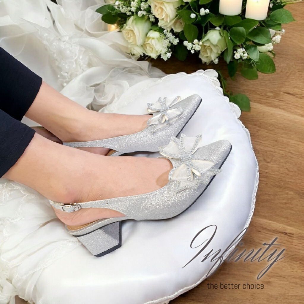 Jual sandal heels 5cm slingback glitter Infinity JN_367 elegan wedding ...