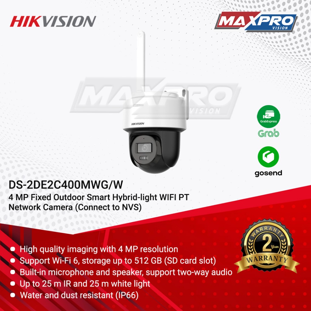 Jual DS-2DE2C400MWG/W - HIKVISION IP 4MP MINI PT SMART HYBRID LIGHT WIRELESS CAMERA | Shopee ...