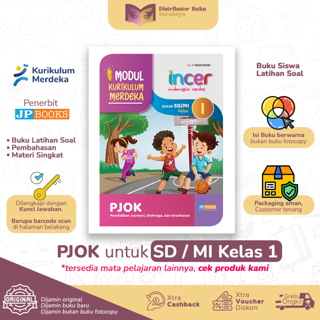 Jual Buku Soal Modul Incer PJOK Olahraga Kelas 1 Sd - Kurikulum Merdeka ...