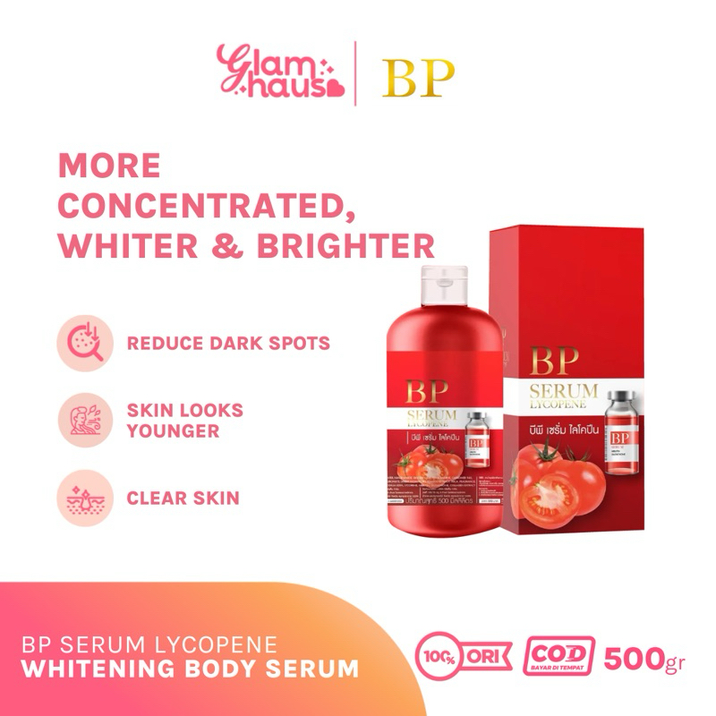 Jual BP Serum Lycopene Whitening Serum 500G | Pencerah Pemutih Badan ...