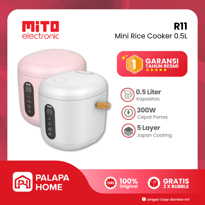 Jual Mito Rice Cooker Mini Digital R11 Kapasitas Kecil 1/2 Liter ...