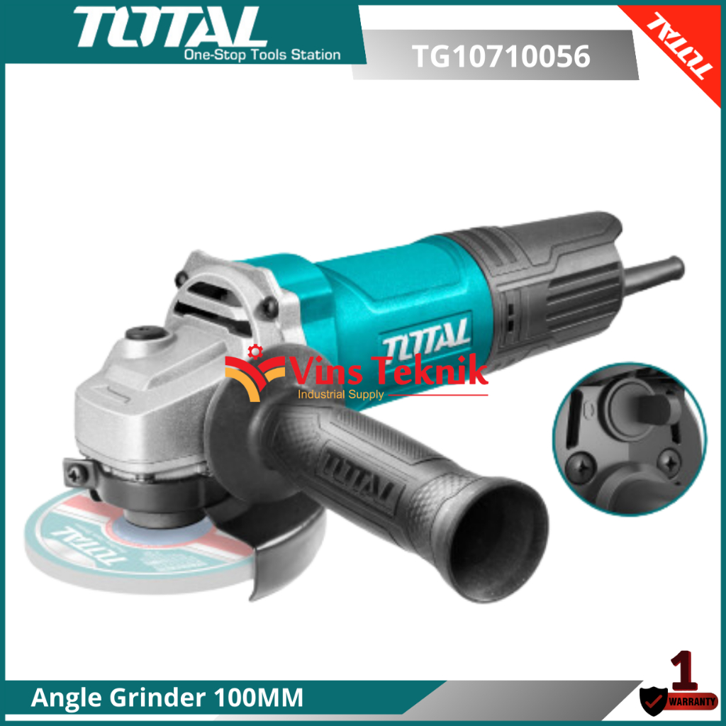 Jual Mesin gerinda tangan 4inch Angle grinder TOTAL TG10710056 | Shopee ...