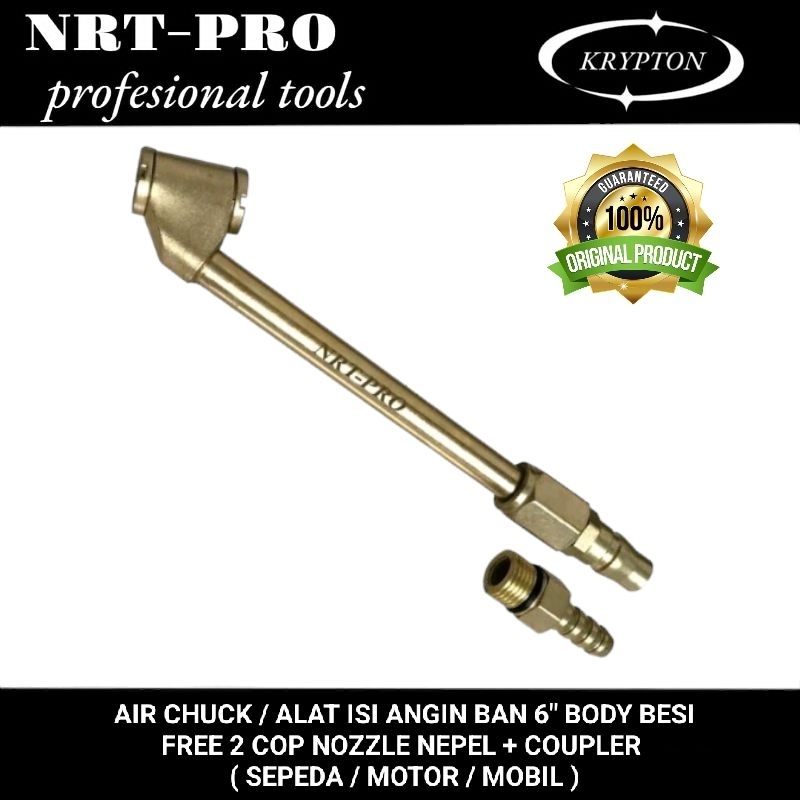 Jual NRT-PRO air Chuck / tire Chuck / alat isi angin ban 6" body besi ...