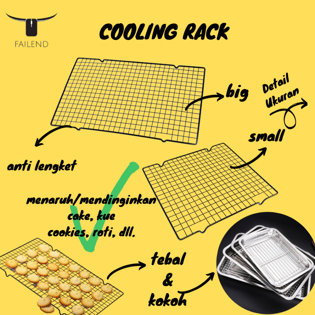 Jual Cooling Rack Single Rak Untuk Pendingin Tatakan Kue Cake Cookies ...