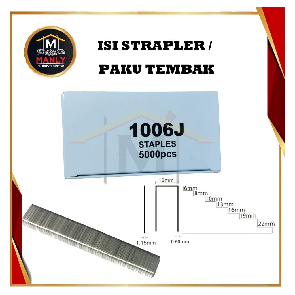 Jual Air Stapler Gun 1006J Paku U isi 5000 pcs Refill isi Staples 1006J ...