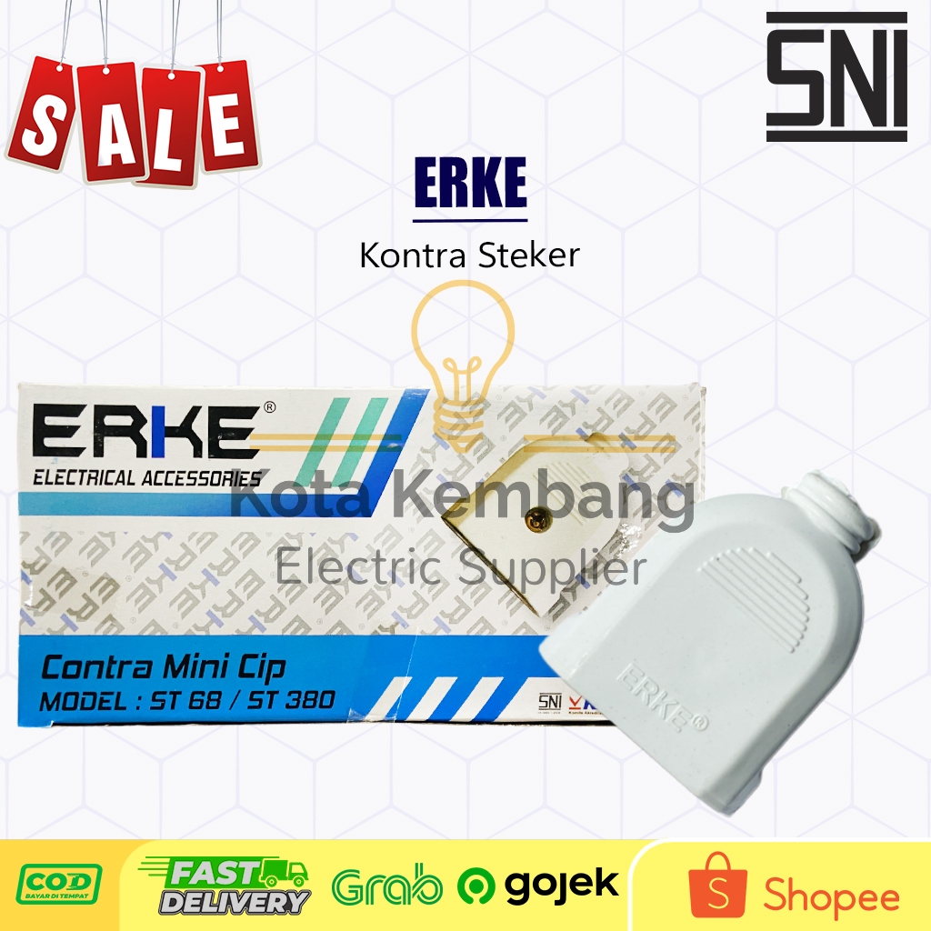 Jual Kontra Steker Tipis Erke / Contra Mini Cip Erke ST 380 Putih SNI | Shopee Indonesia