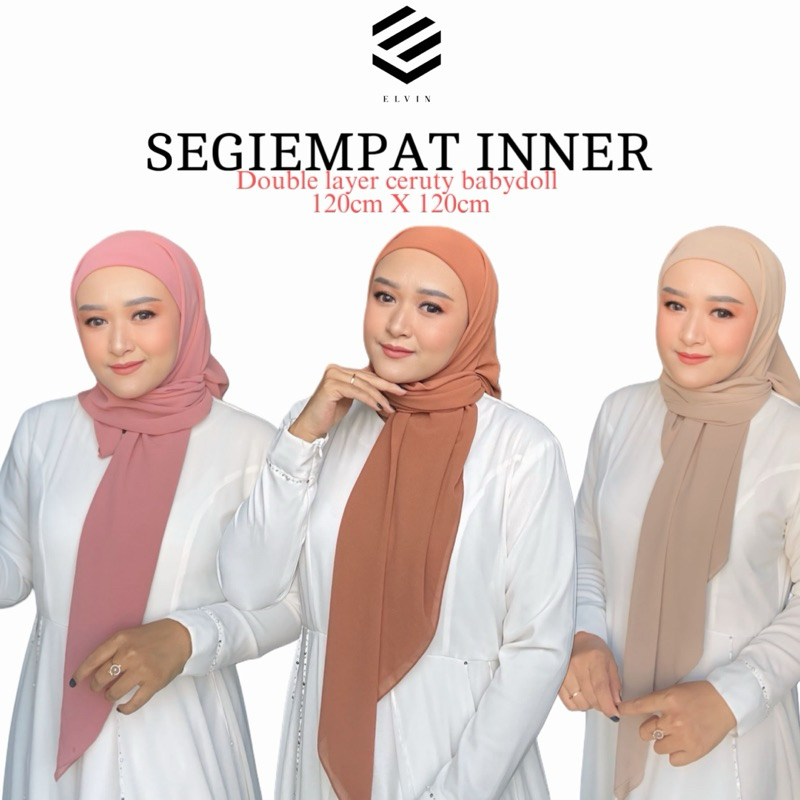 Jual ELVIN SCARF - HIJAB SEGI EMPAT INSTAN 2 LAYER PLUS INNER 2IN1 | SEGITIGA INSTAN INNER 2IN1 ...