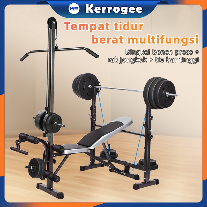 Jual Bench Press Adjustable Multi Gym Weight Bench Barbell Alat ...