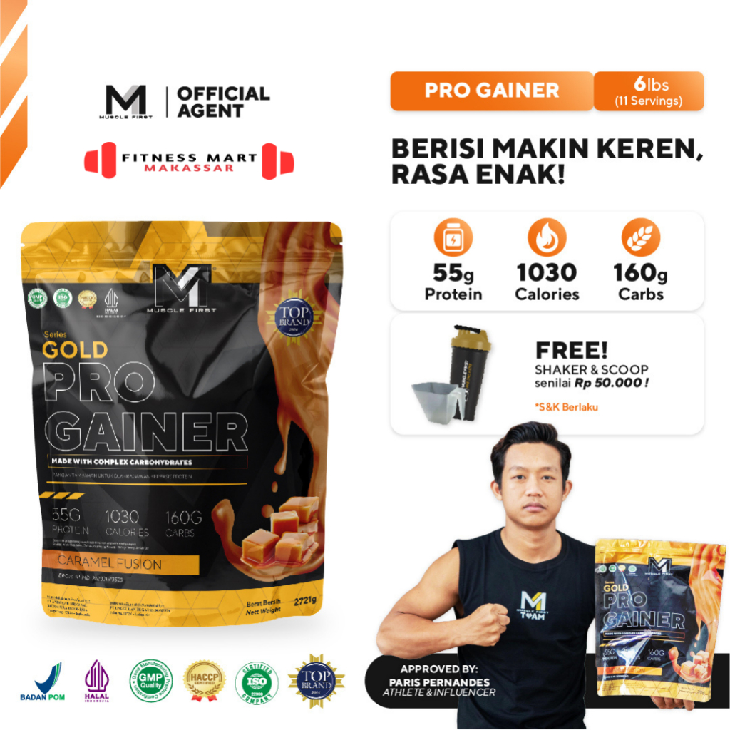Jual MUSCLE FIRST PRO GAINER 6 LBS / 2700 GRAM HALAL, LABDOOR, BPOM ...