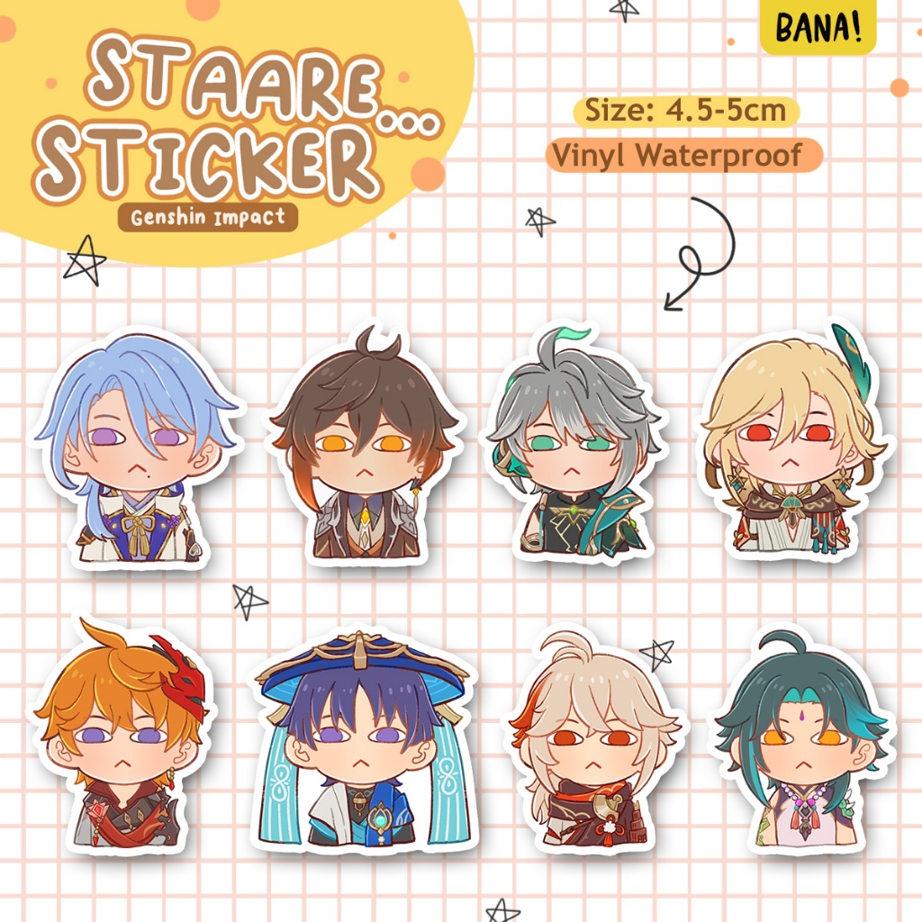 Jual Fanmerch Genshin Impact Sticker Stare Edition Anime sticker| by ...