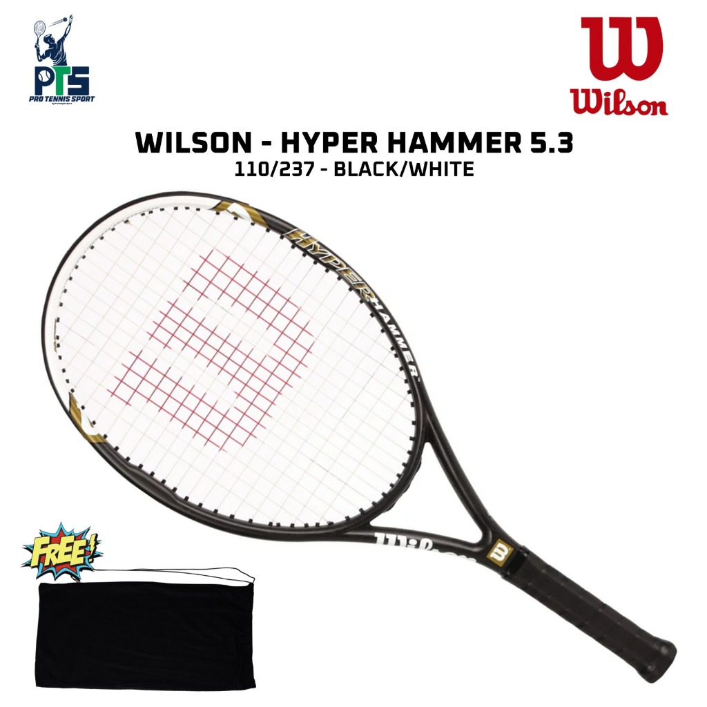 Jual Raket Tenis Wilson HYPER HAMMER 5.3 110 237 gr Black White ...