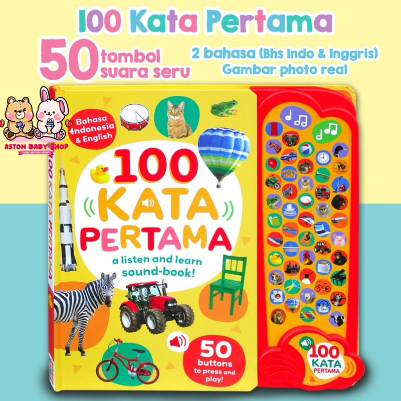 Jual Ginuk Ginuk 100 Kata Pertama Billingual / Soundbook Anak ...