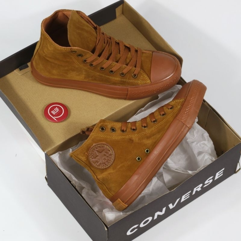 Jual Sepatu Converse High Coklat Full Suede Pria - Wanita Premium ...