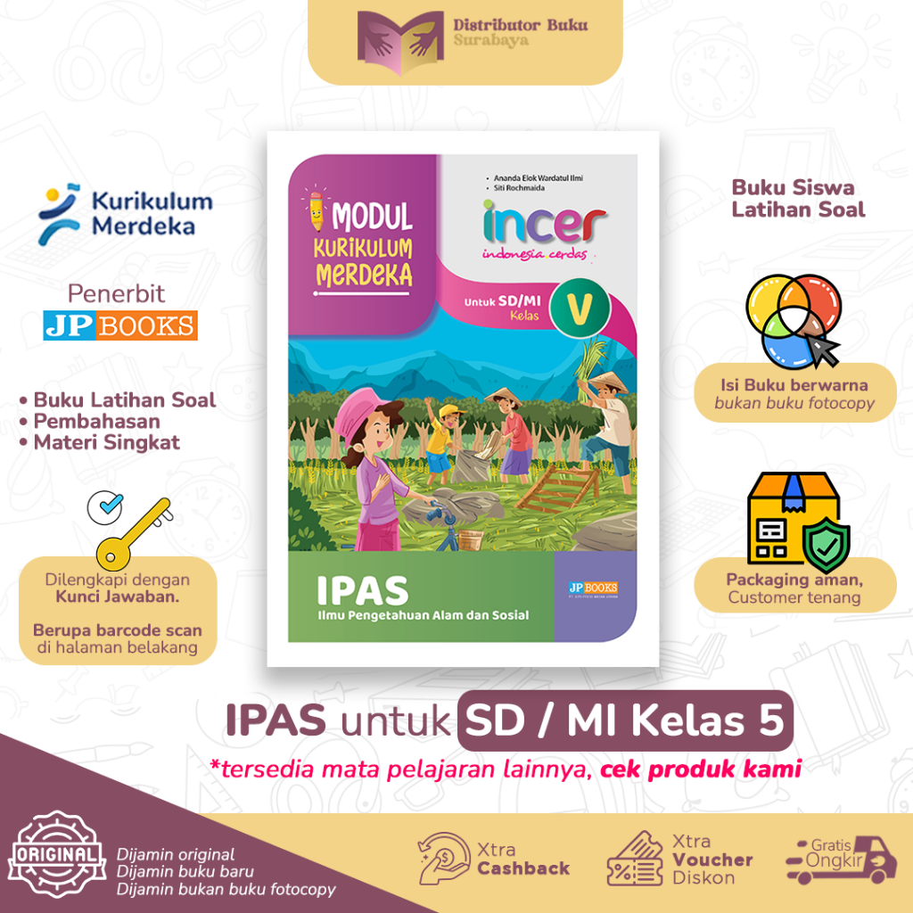 Jual Buku Latihan Soal Siswa + Pembahasan Materi (Plus Kunci Jawaban) Incer IPAS Sd Kelas 5 ...