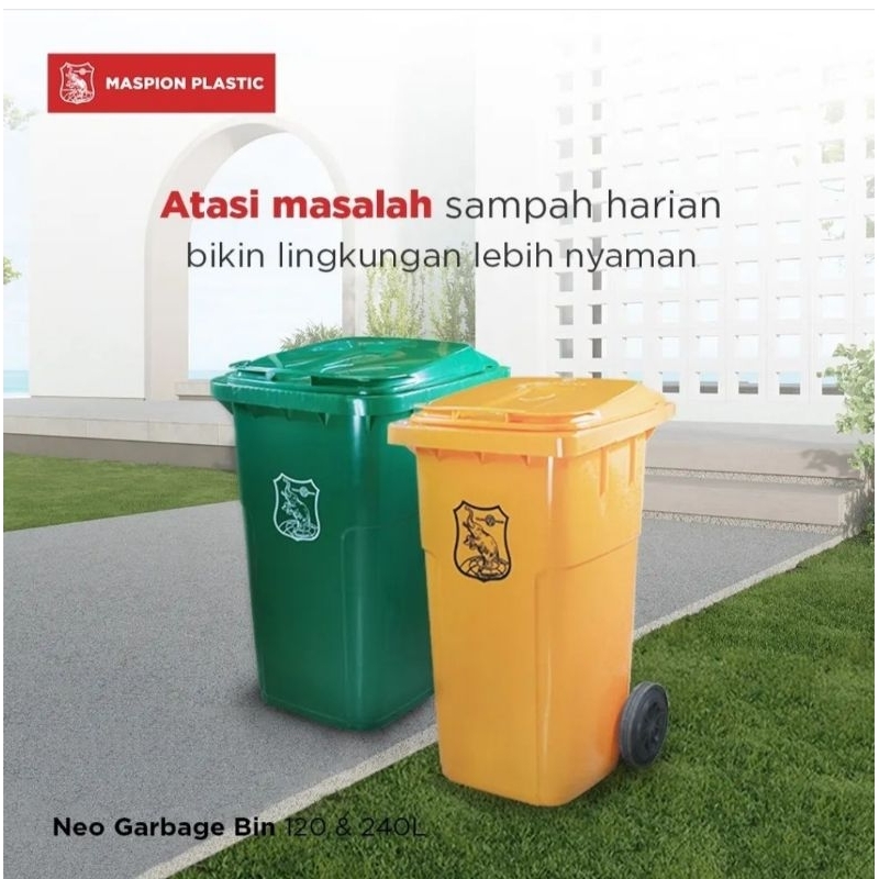 Jual TONG SAMPAH GARBAGE 120, 240 LITER JUMBO MASPION / TEMPAT SAMPAH RODA JUMBO / TEMPAT SAMPAH ...