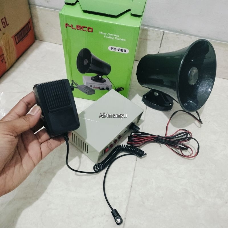 Jual megaphone pengeras suara fleco YC-860 dc aki 12v-24v rekam suara ...