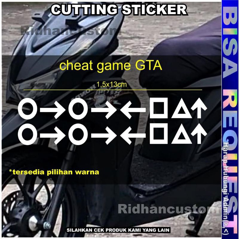 Jual [ CHEAT GTA ] CUTTING STICKER MOTOR HELM DLL CHEAT GTA ANTI POLISI ...