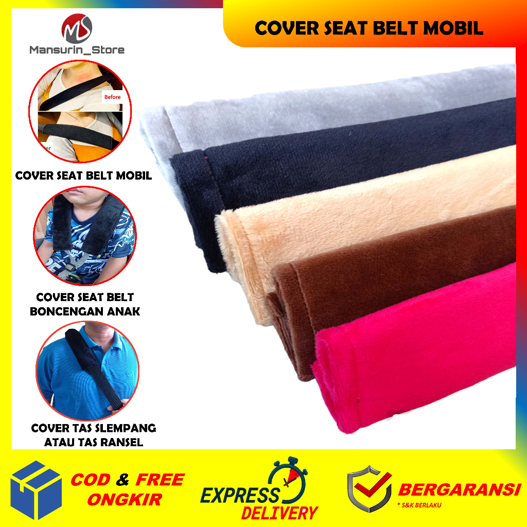 Jual Cover Sabuk Pengaman Seat Belt Mobil Seatbelt Safety Belt Polos ...