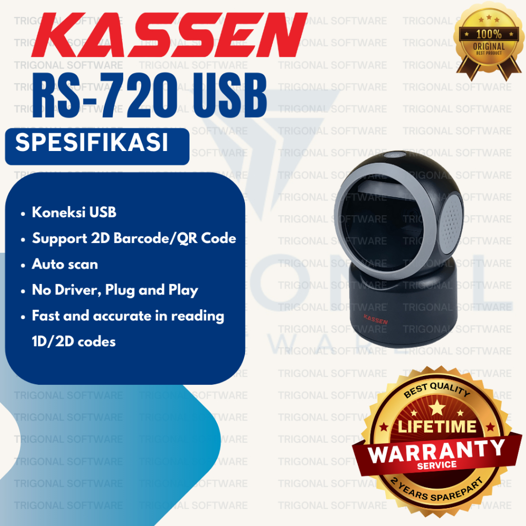 Jual BARCODE SCANNER KASSEN 1D/2D QR DIGITAL | RS 720 | KS 606 | KS 605 ...