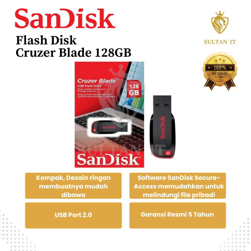 Jual Flashdisk Sandisk Cruzer Blade 128gb ORIGINAL | Shopee Indonesia
