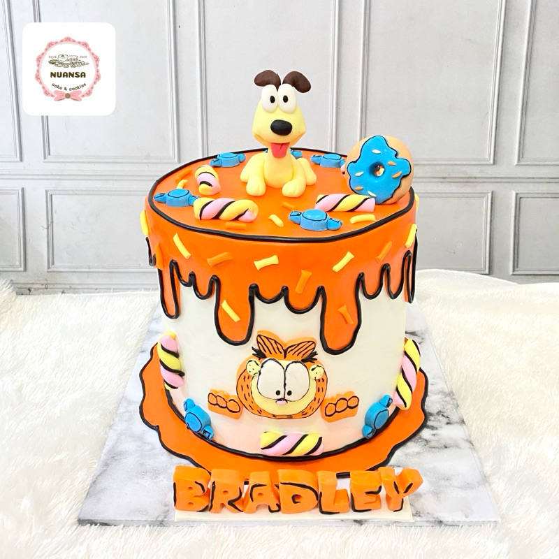 Jual custom kue ulang tahun tema garfield | Shopee Indonesia