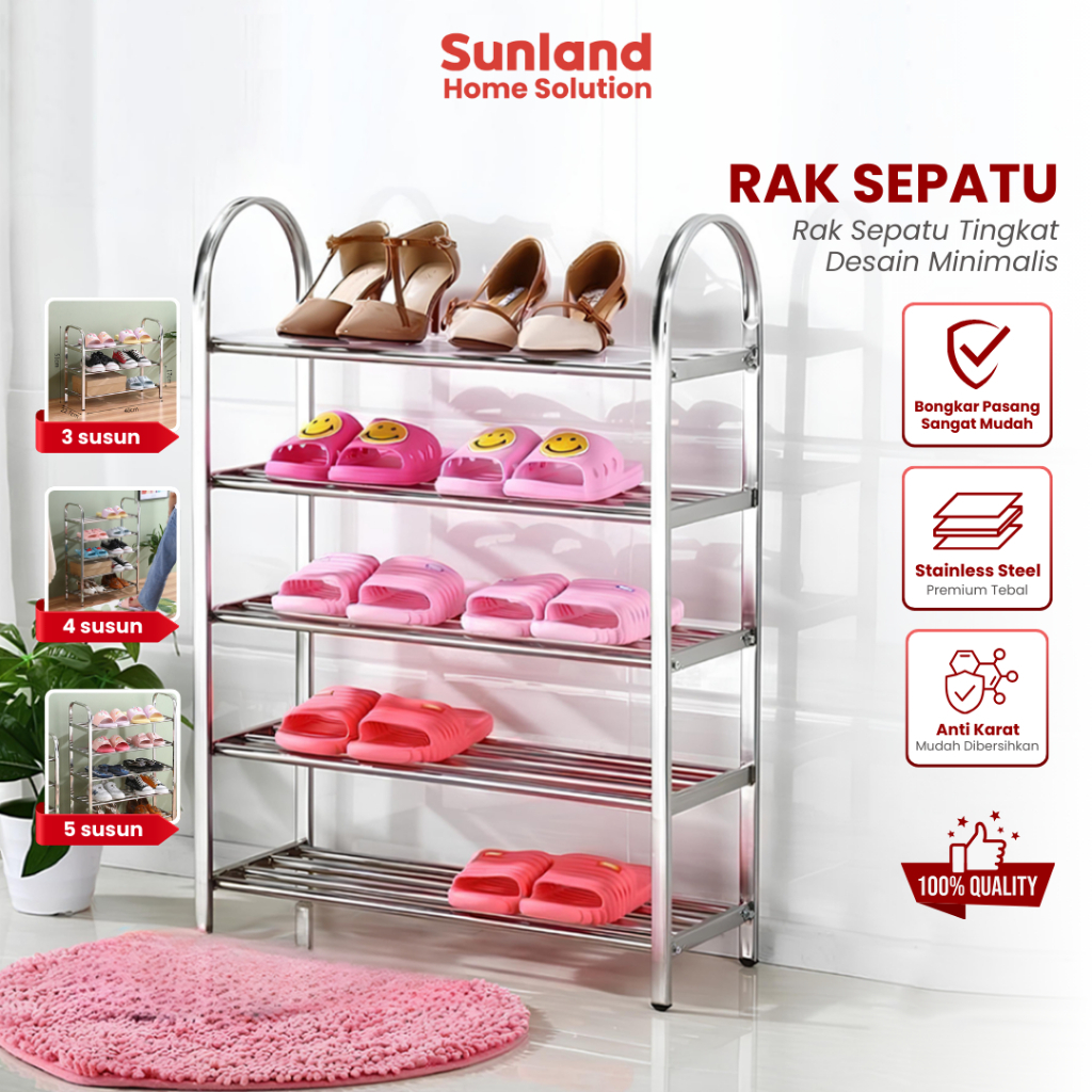 Jual Sunland Rak Sepatu Luar Portable Rak Sepatu Susun Minimalis Tempat ...