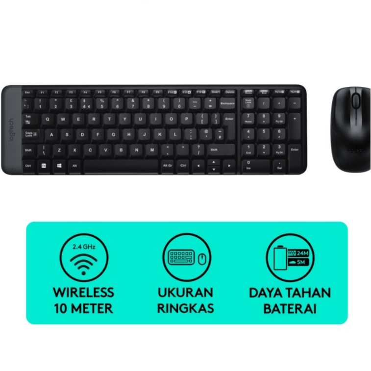 Jual Logitech MK220 MK-220 Combo Wireless Compact Keyboard + Mouse USB ...