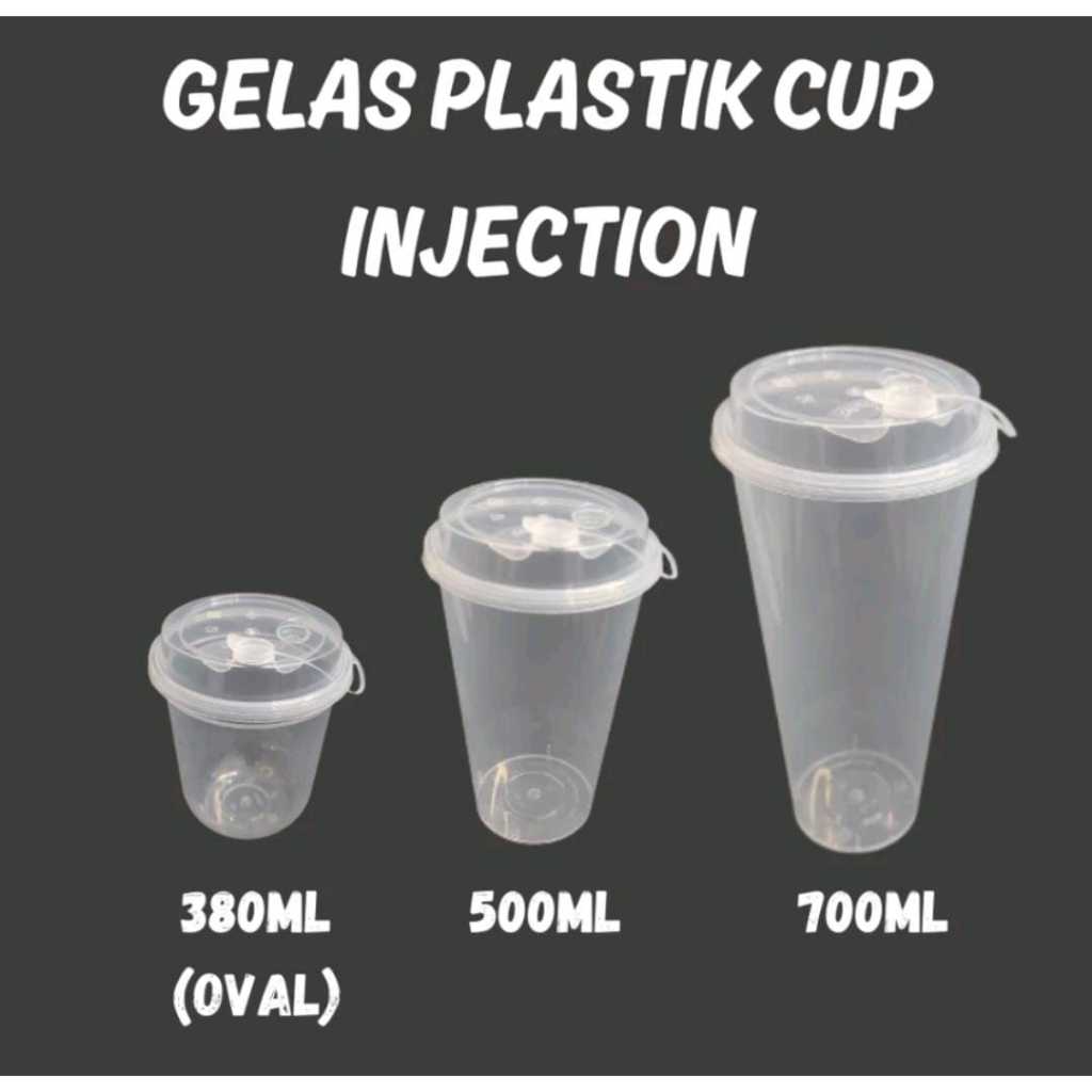 Jual Cup PP Injection Oval 380ml 12oz & Datar 500ml 16oz & 700ml 24oz ...