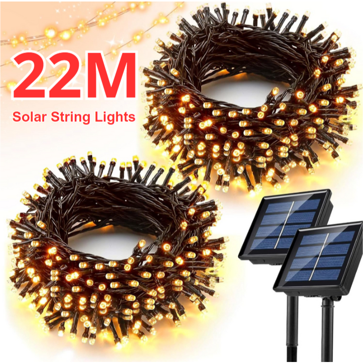 Jual 22 Meter Lampu Tumbler Tenaga Surya Outdoor 200 LED Lampu Solar ...