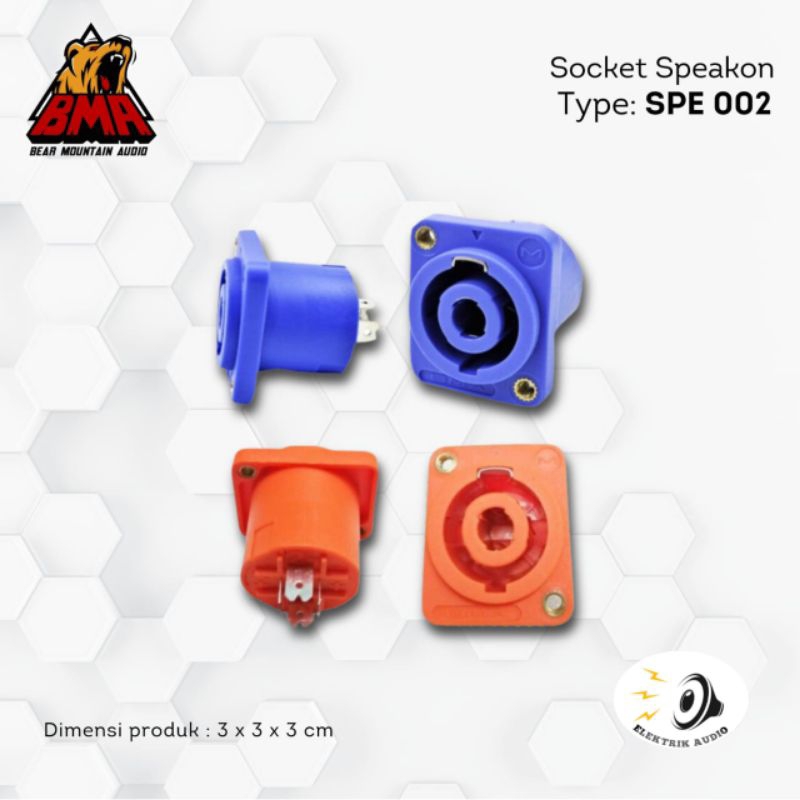 Jual soket spikon / socket Speakon / Spe 002 / Soket spikon BMA / Baut ...