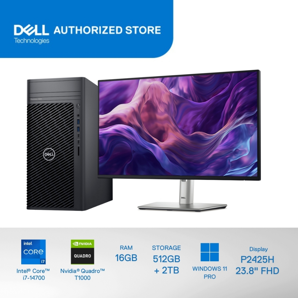 Jual Dell Precision T3680 MT [Ci7-14700-16-512+2T-T1000 4GB-W11P-P2422H ...