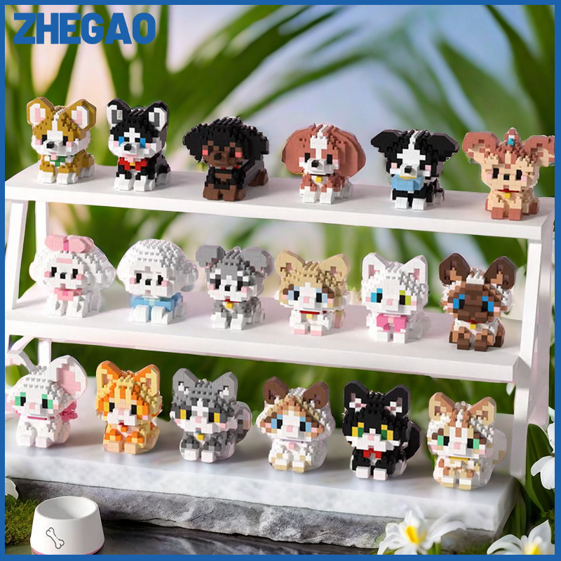 Jual ZHEGAO Mainan Nano Block Kucing Puzzle Block Hachimi Dog & Cat ...