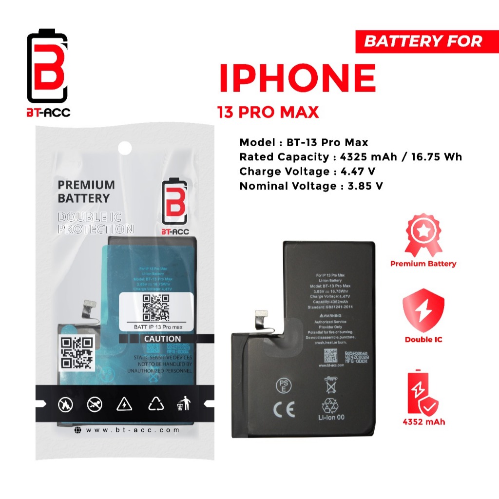 Jual BT-ACC Baterai Battery Batre For iPhone 13 Pro Max With 4352mAh ...