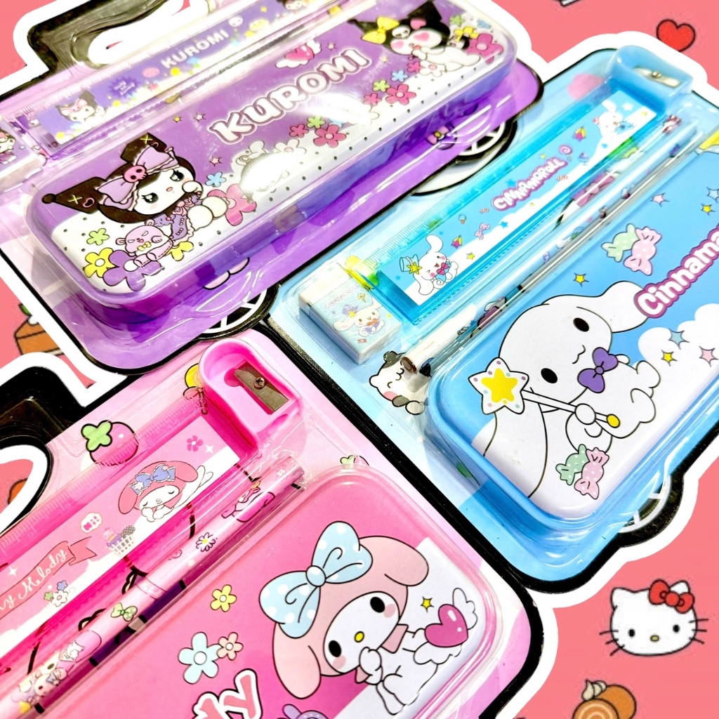Jual Tempat Pensil Set Stationery Kuromi 5 in 1 Sanrio Kuromi Melody Cianamorol isi Kotak Pensil ...