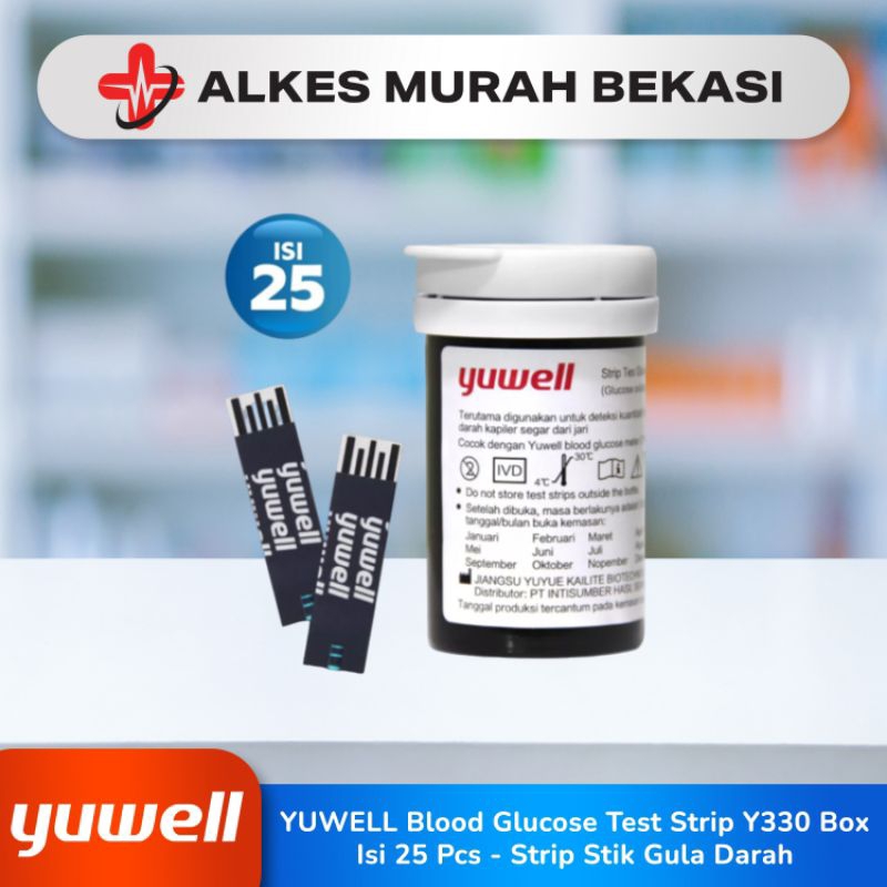 Jual strip YUWELL Blood Glucose Test Strip Y330 Box Isi 25 Pcs - Strip ...