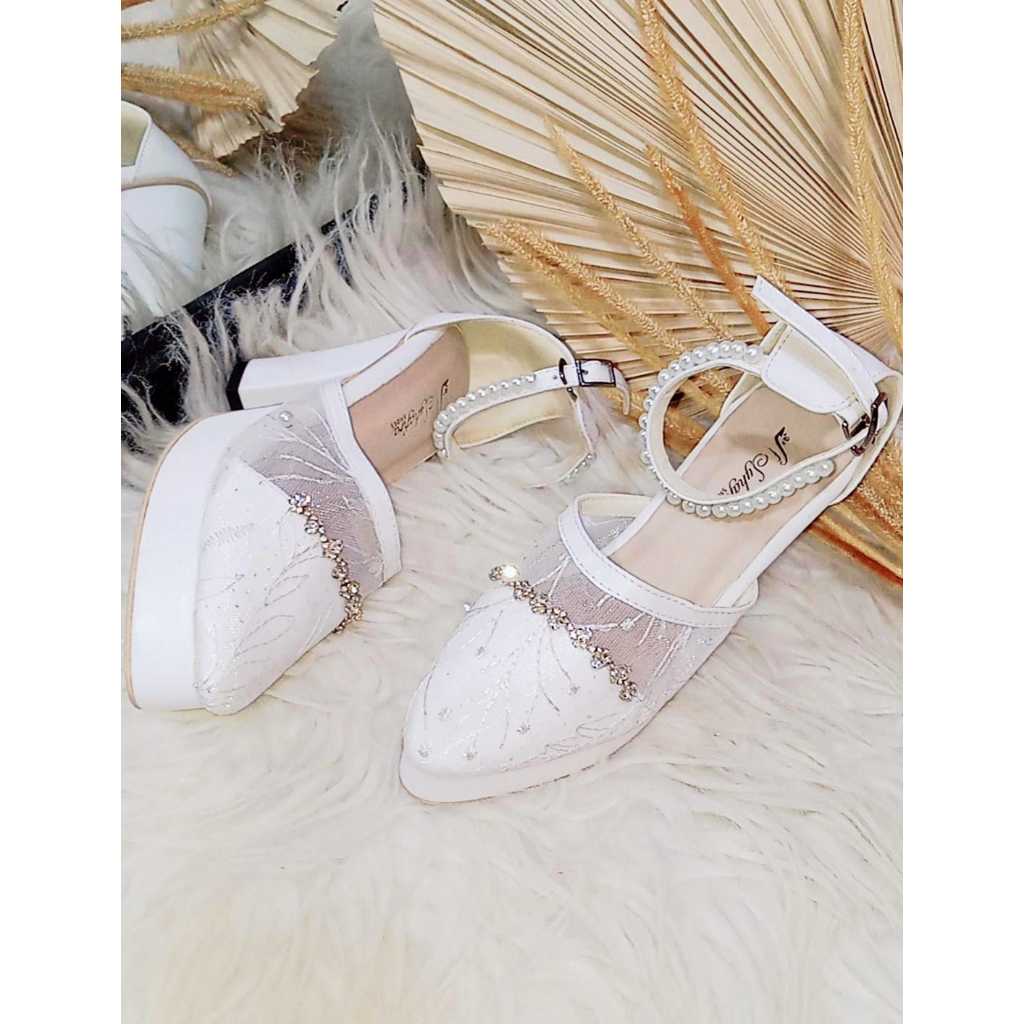 Jual Syhafira - Armor Wedding Shoes Heels Wisuda Hak Tahu 9 Cm Putih ...