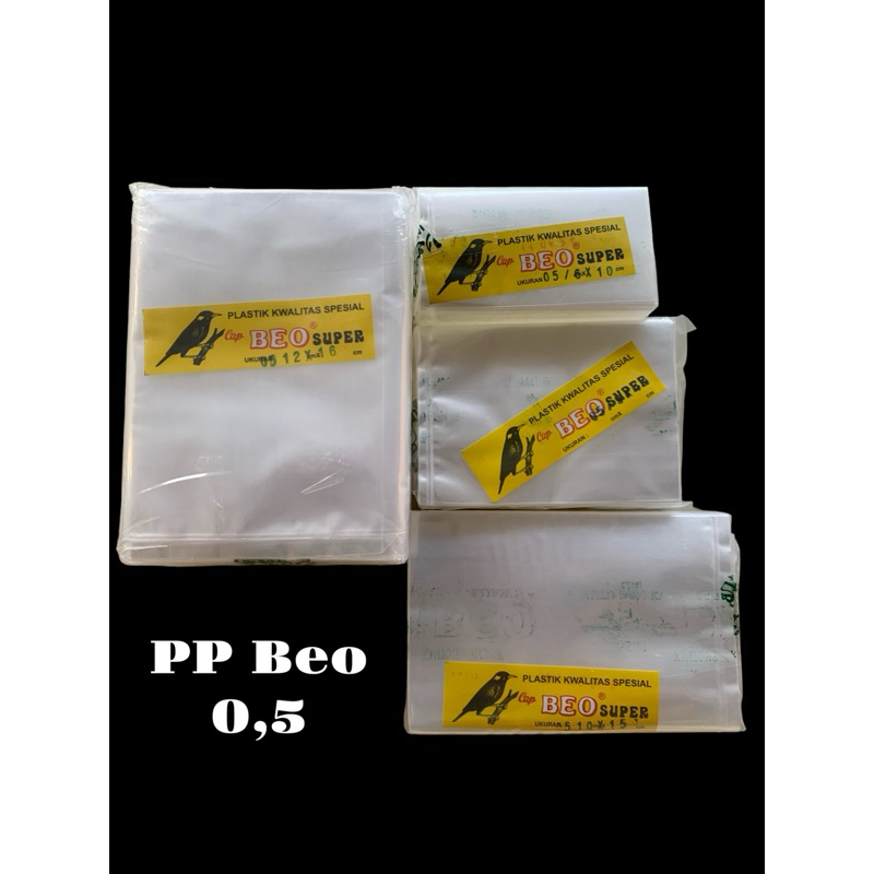 Jual Plastik PP Bening Tebal 0,5 Beo/Jago (Random) Uk 6x8,6x9,6x10,7x9 ...