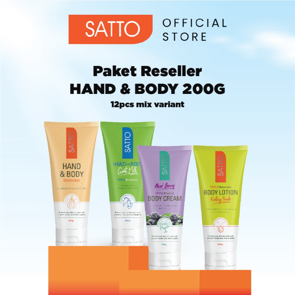 Jual Satto Paket Reseller Hand & Body Lotion 200G ( 12 Pcs Mix Variant ...