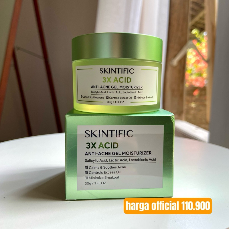 Jual SKINTIFIC 3x Acid Anti-Acne Gel Moisturizer 30g | Shopee Indonesia