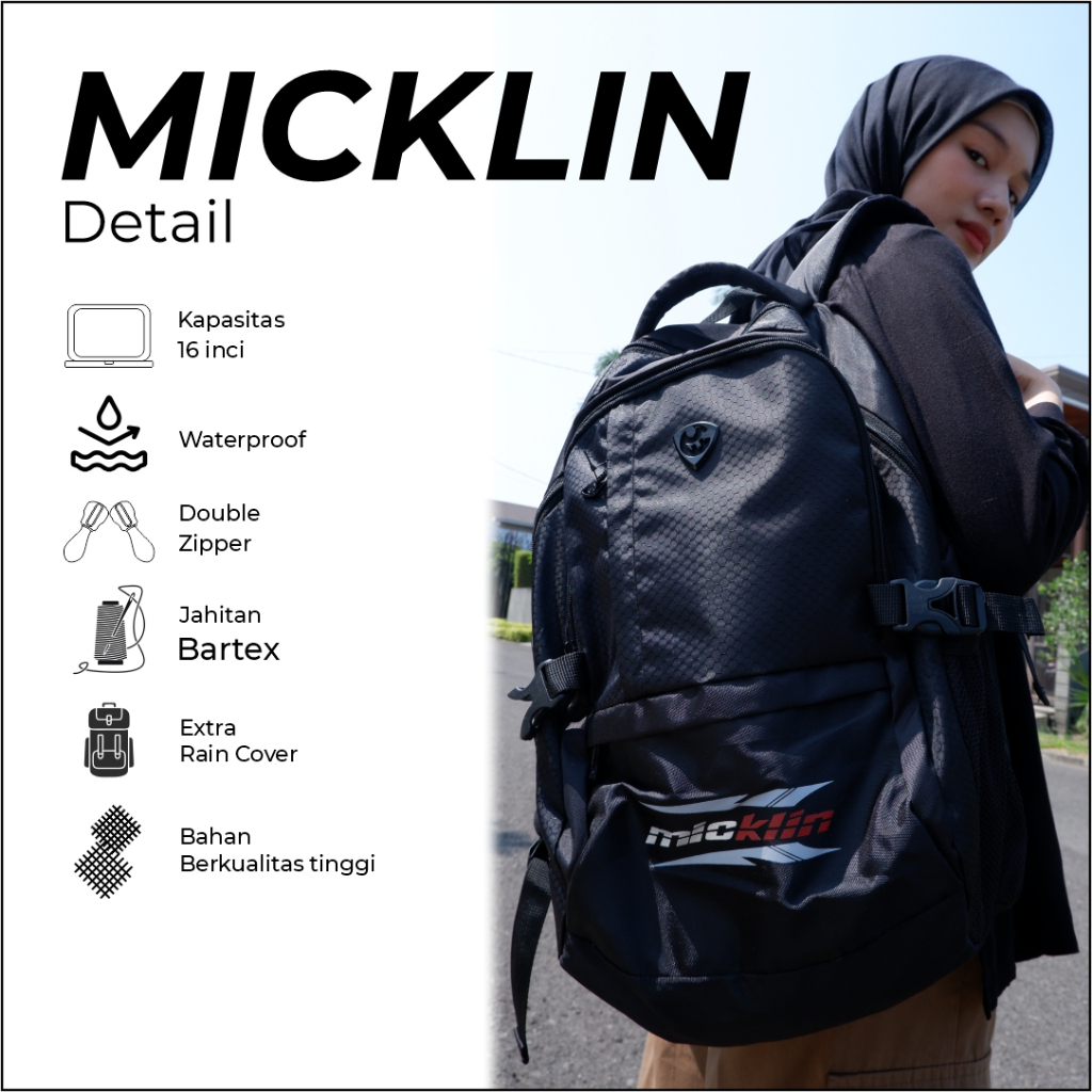 Jual Tas Ransel Hitam 1 Multifungsi 16 Inci Tas Kuliah Sekolah Tas ...