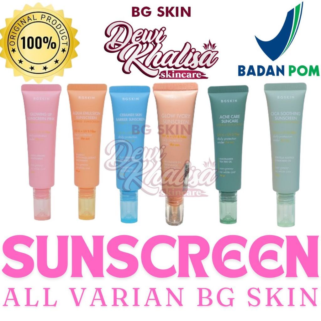 Jual MACAM MACAM SUNSCREEN TERBARU BG SKIN 30GR BY BEAUTY GLOW | Shopee ...