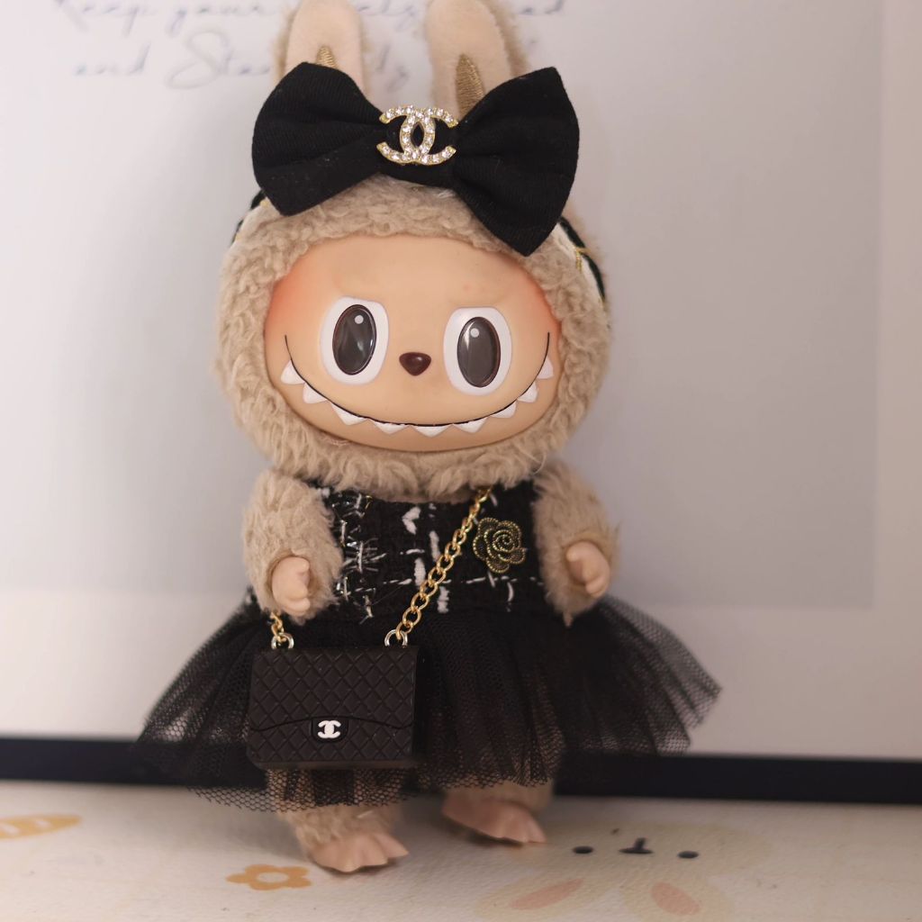 Jual Labubu Macaron Pop Mart - Baju Branded Senel Black Tutu Dress ...