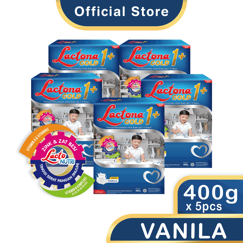 Jual PAKET LACTONA GOLD 1+ Susu Pertumbuhan Usia 1-3 Tahun 400 Gr x 5 ...