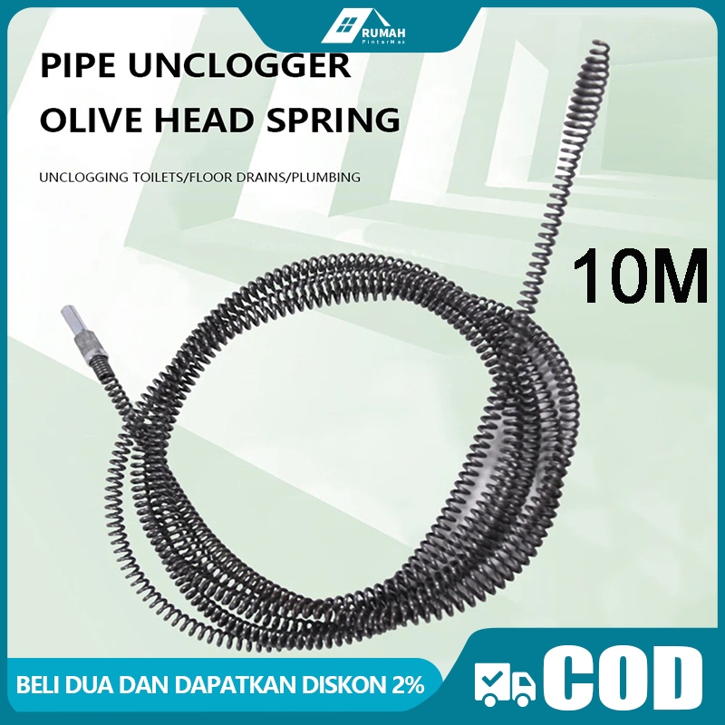 Jual Alat jepit kawat pembersih saluran mampet panjang 5 meter 10 meter Adaptor bor kawat sling ...