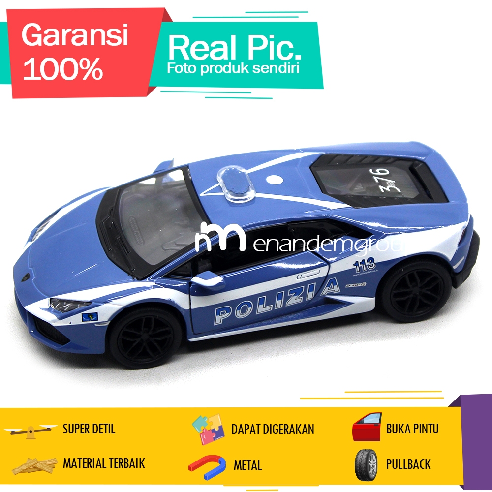 Jual Diecast Miniatur Mainan Mobil Polisi Lambo Hura LP-610 Buka Pintu ...