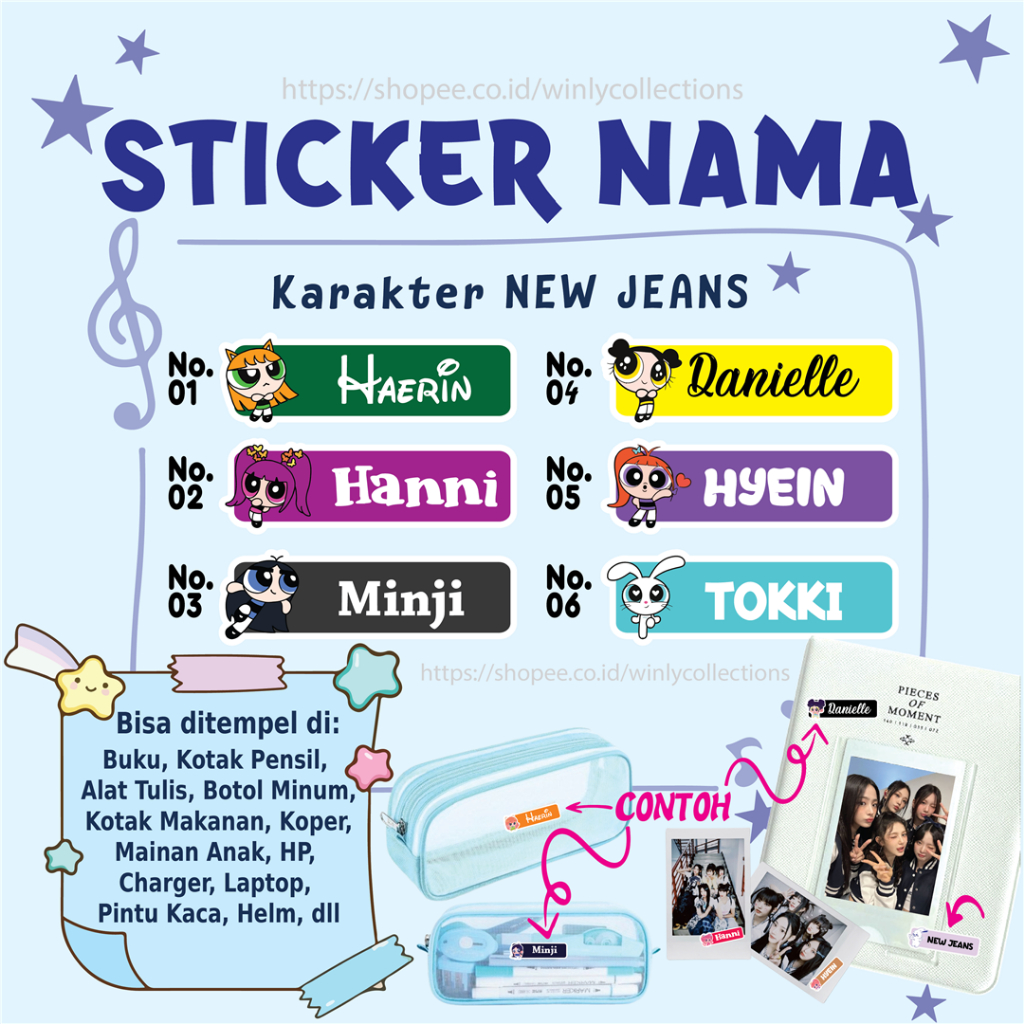 Jual STIKER LABEL NAMA NEWJEANS KPOP NEW JEANS STICKER CUSTOM LEBEL ...