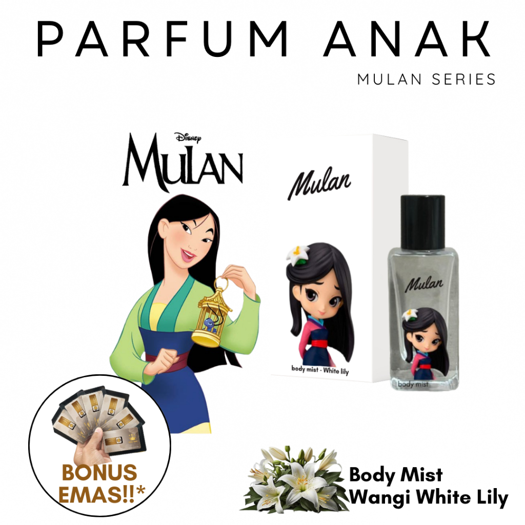 Jual Parfum Anak Mulan 30ml Kids Perfume Body Mist Wangi White Lily ...