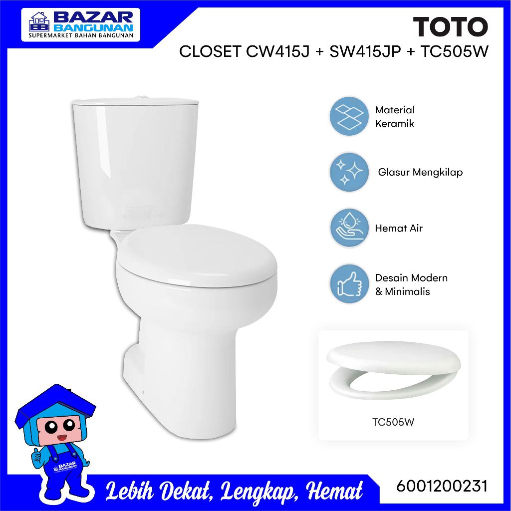Jual Toto - Closet / Kloset / Toilet Duduk Cw415J Sw415Jp / Cw 415 J Sw Jp Tc505W | Shopee Indonesia
