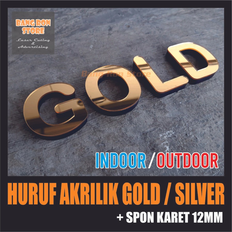 Jual Huruf Akrilik Gold - Silver & Spon Karet Eva | Shopee Indonesia